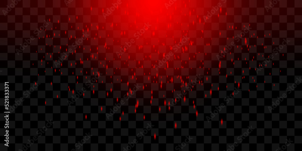 Red sparks sparkle with a special light effect. Vector sparkles on a ...