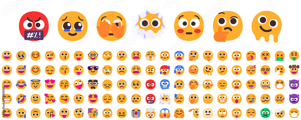 Emoji list [updated] - Microsoft (100% editable Vector) Stock Vector ...