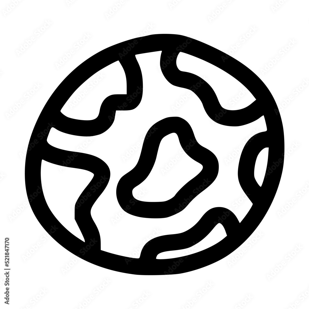 simple earth with island pattern lineart vector illustration icon ...