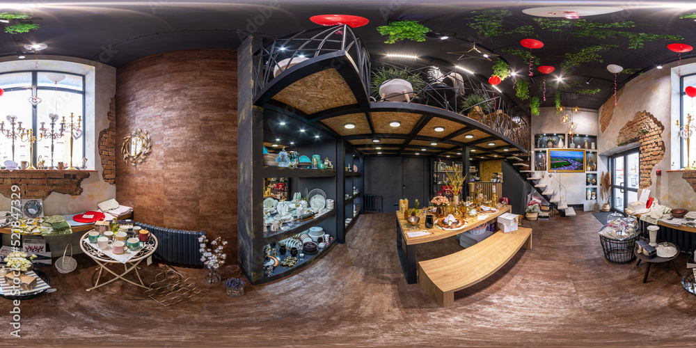 Full spherical seamless hdri panorama 360 degrees angle inside gift ...