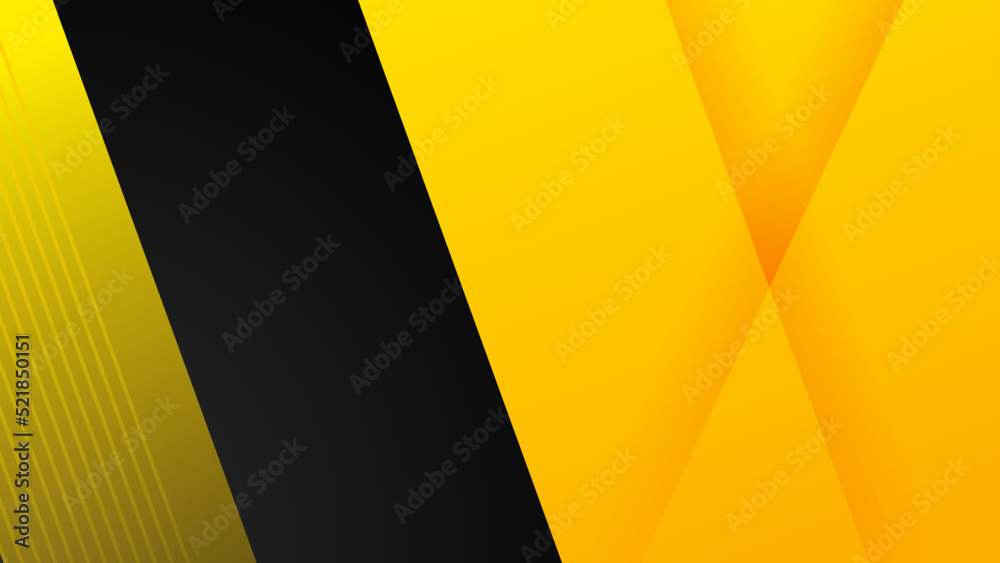 Modern black background with yellow geometric shapes. Abstract ...