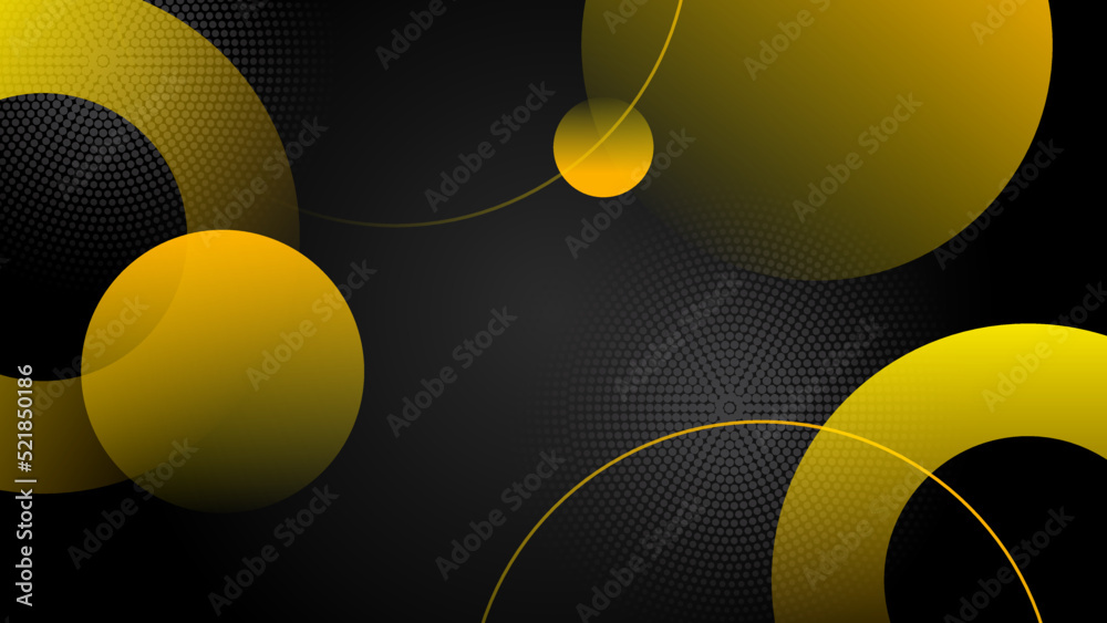Modern black background with yellow geometric shapes. Abstract ...