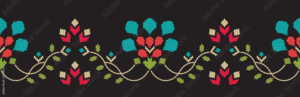 Motif ethnic handmade border beautiful embroidery art. Ethnic leaf ...