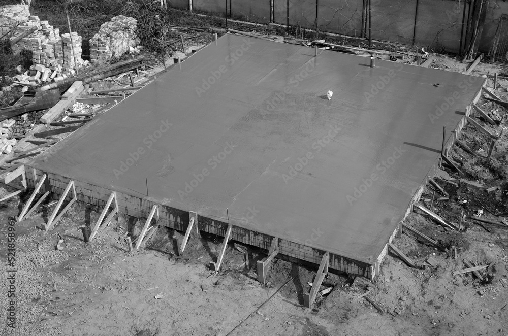 Timber formwork with metal reinforcement for pouring concrete and ...