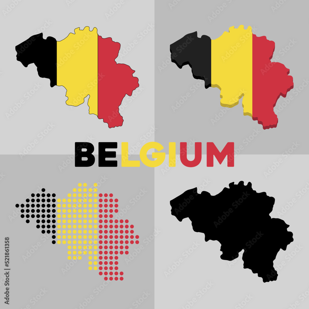 Vector map of Belgium. Belgium country silhouette and borders. Vector ...