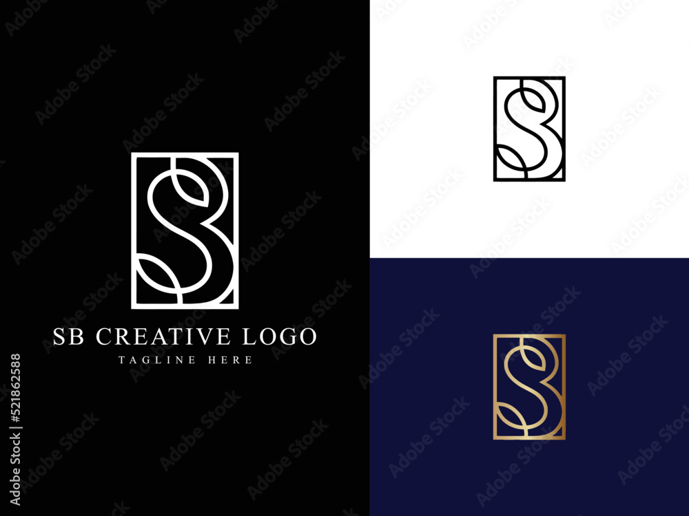 SB luxury fashion logo or BS modern logo, icon, letter, initials, and ...