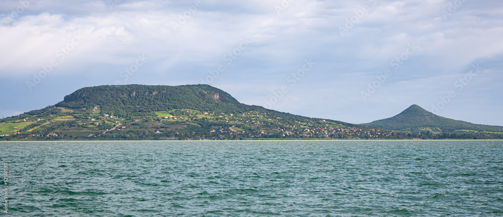 Volcanic landscape along the northern shore of Lake Balaton, Hungary ...