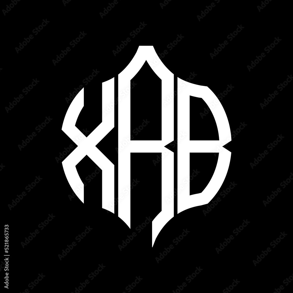 XRB letter logo. XRB best black background vector image. XRB Monogram ...