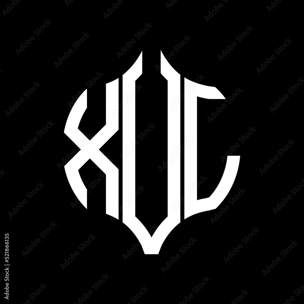 XVL letter logo. XVL best black background vector image. XVL Monogram ...