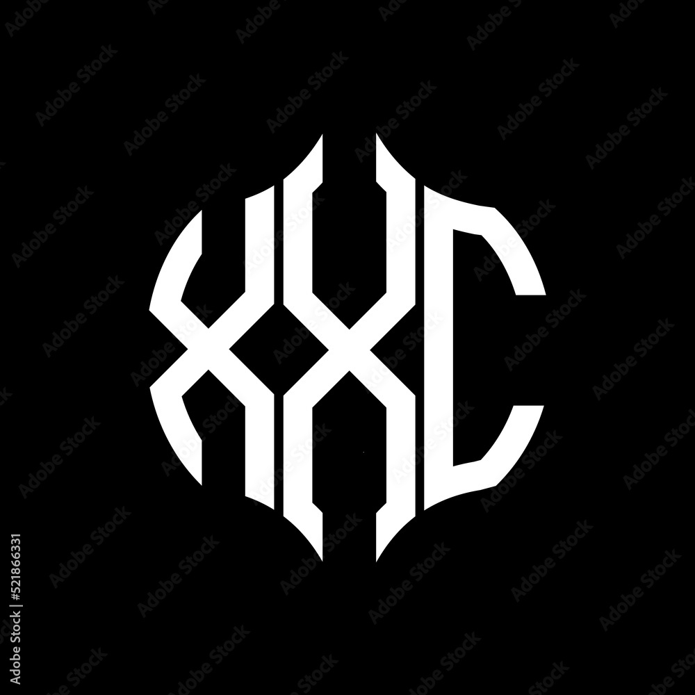 XXC letter logo. XXC best black background vector image. XXC Monogram ...