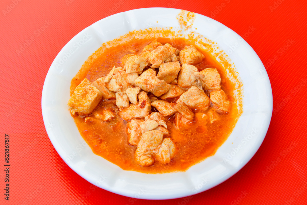 Sauteed chicken with carrots and peas ( Turkish ; Tavuk Sote ) Stock ...