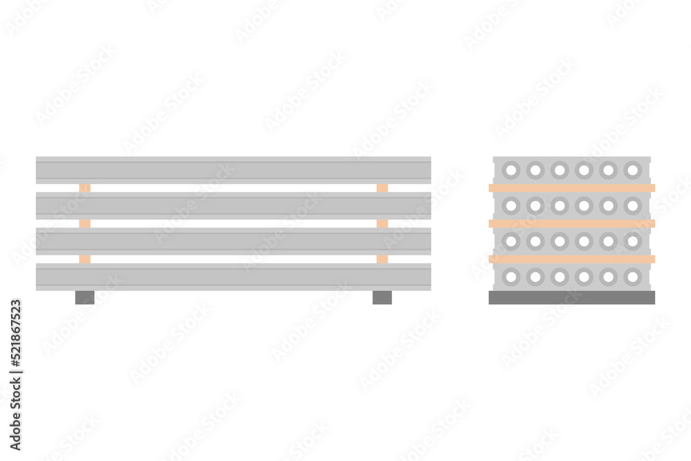 Reinforced concrete slabs icon. Floor slabs. Color silhouette ...
