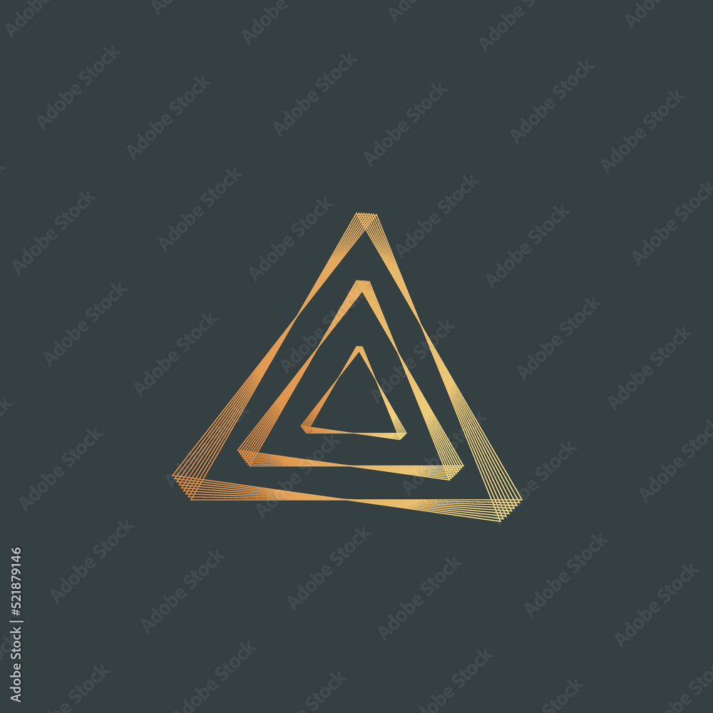 Gold geometric shapes. Golden decorative design elements isolated on ...