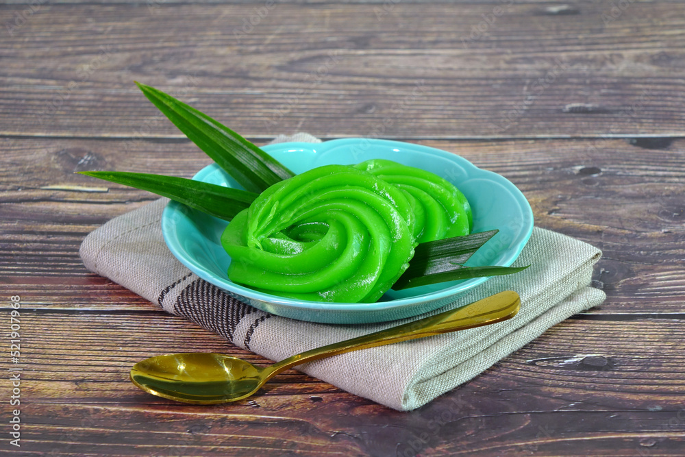 Pudding. Pandanus pudding, Thai sweet and delicious cold pudding ...