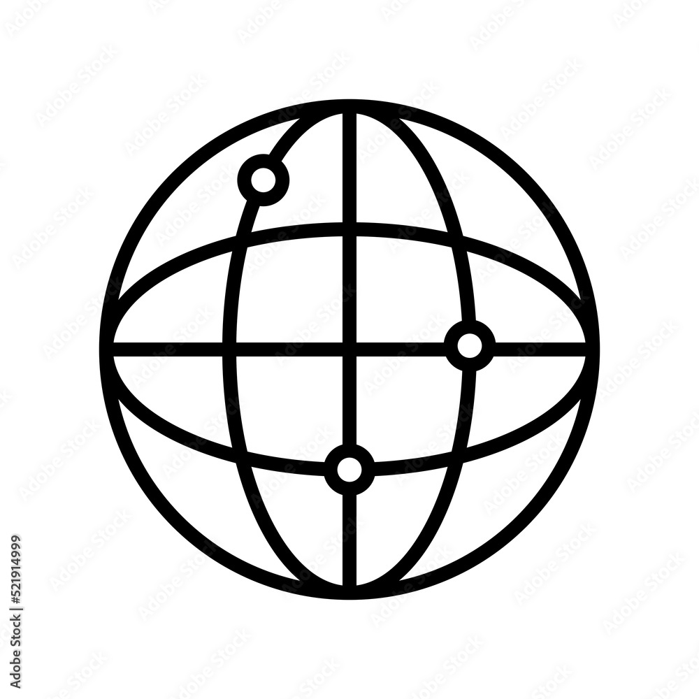 Flat earth meridians icon. World map. Vector illustration. stock image ...
