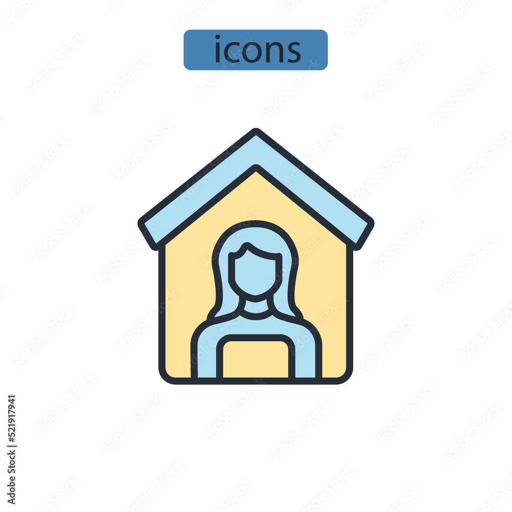 employee women icons symbol vector elements for infographic web Stock ...