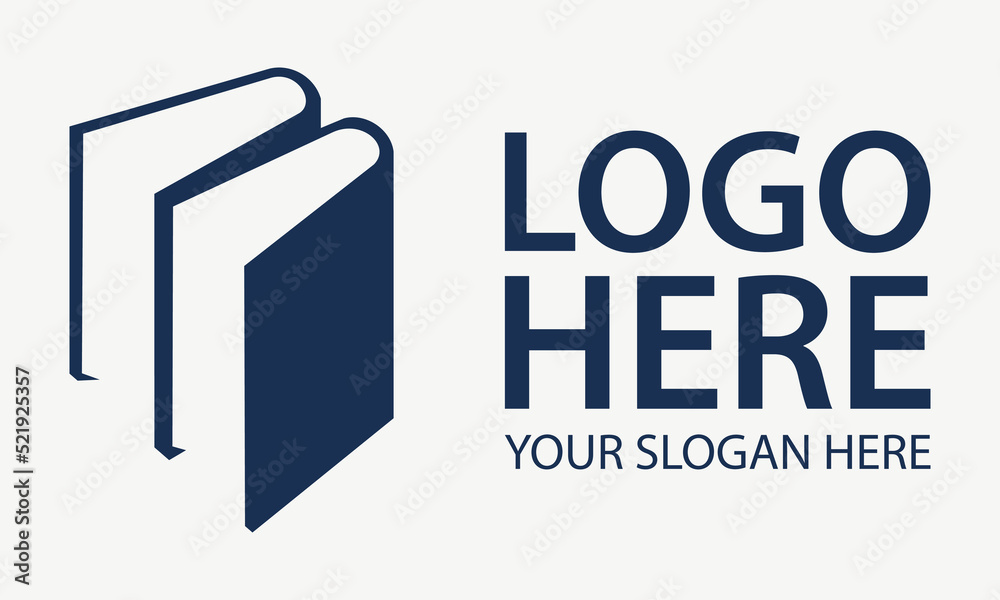 Blue Color Simple Open Book Logo Design Stock Vector | Adobe Stock