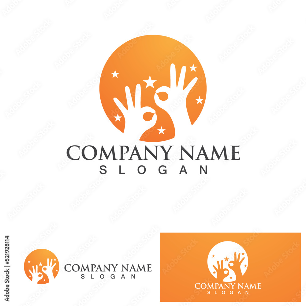 Hand hope logo and symbol vector template Stock Vector | Adobe Stock