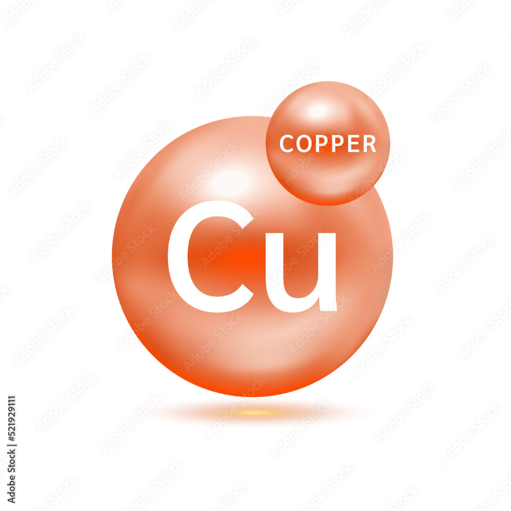 Copper molecule models orange. Ecology and biochemistry concept ...