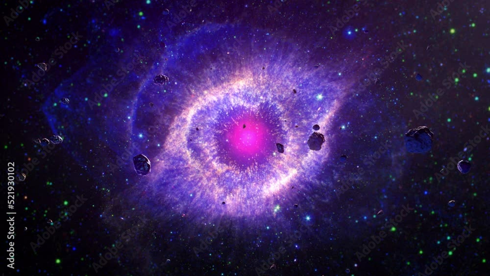 Galaxy Space flight exploration space rock scence through outer space ...