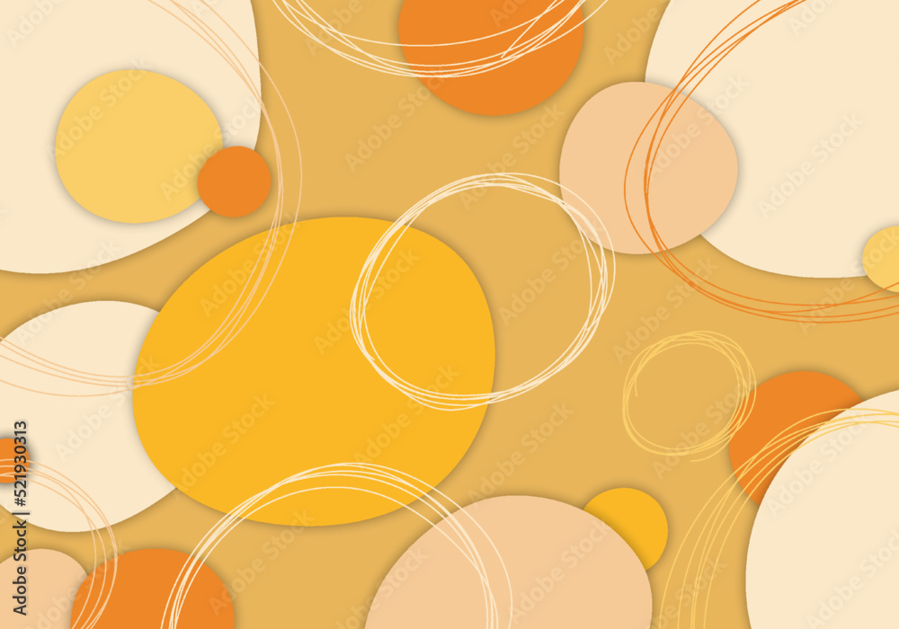 Abstract yellow doodles hand drawing design decorative template ...