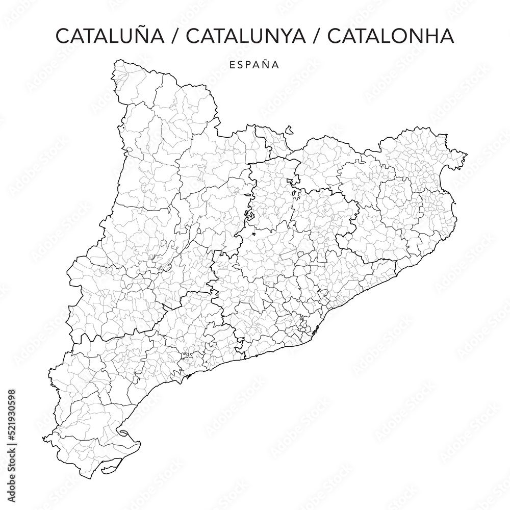 Geopolitical Vector Map of the Autonomous Community of Catalonia ...