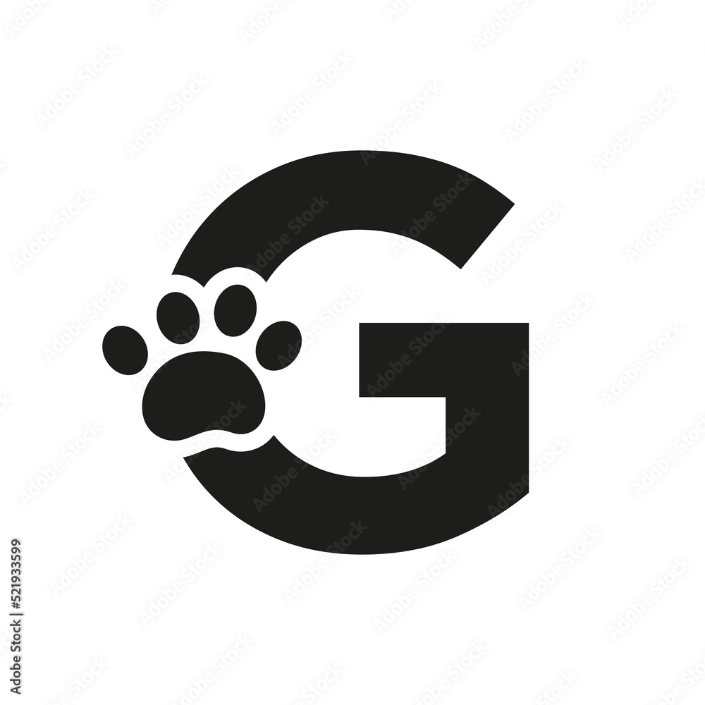 Letter G Pet Care Logo, Dog Logo Design Vector Sign and Symbol Template ...