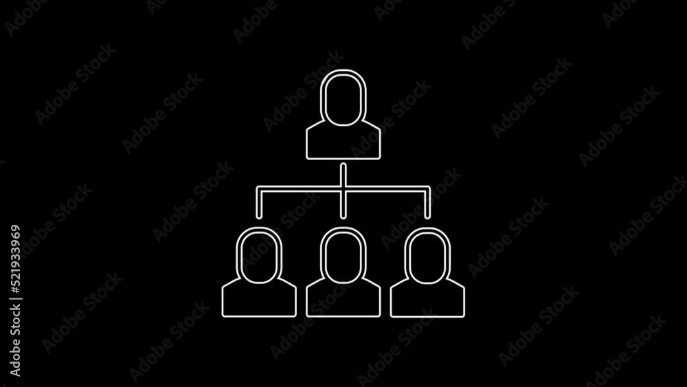 White line Business hierarchy organogram chart infographics icon ...