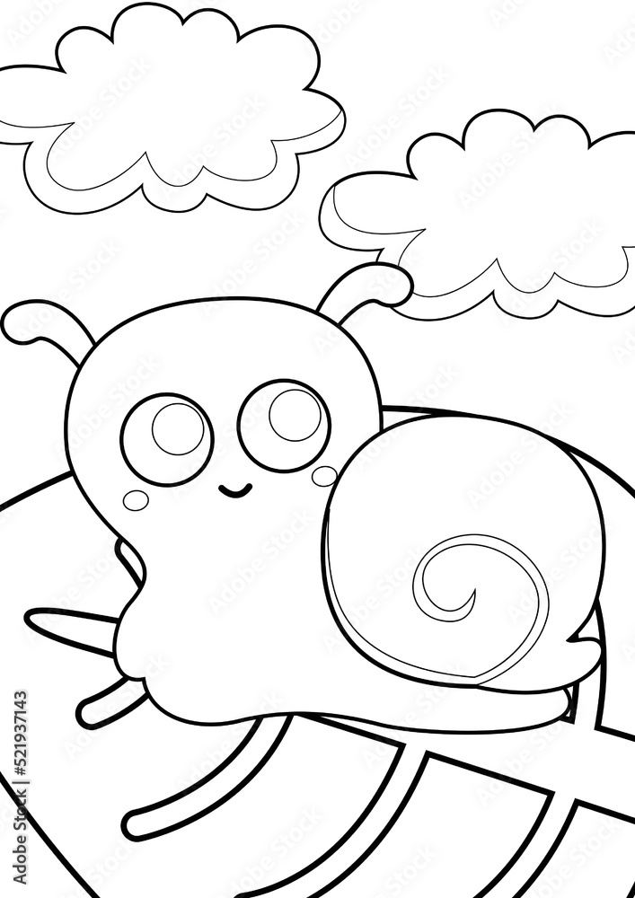 Insects Animal Theme Coloring Pages A4 for Kids and Adult Stock Vector ...