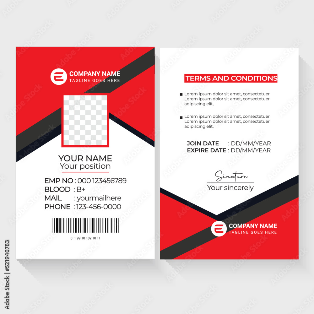 Modern Identity Employee Abstract professional, corporate office Id ...