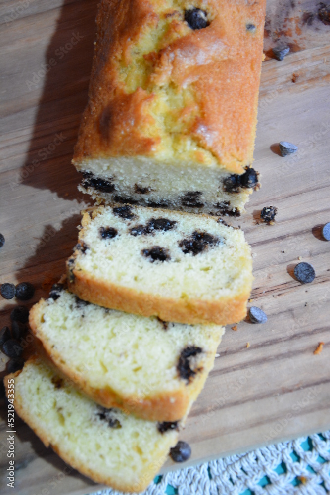 Budin de vainilla y chips de chocolate, budin, vainilla, chips de ...