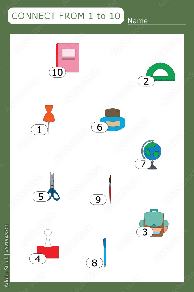 The task is to go through a maze of numbers from 1 to 10. Educational ...