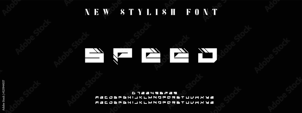 SPEED Futuristic ancient modern techno sci fi display font, abstract ...