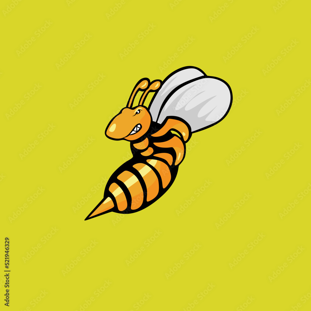 angry bee for icon illustration image logo and background Stock Vector ...