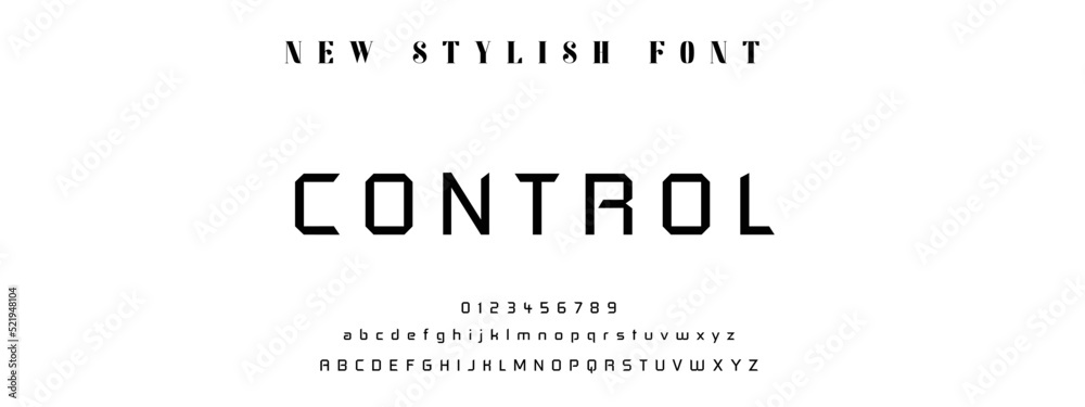 CONTROL Modern Bold Font. Regular Italic Number Typography urban style ...