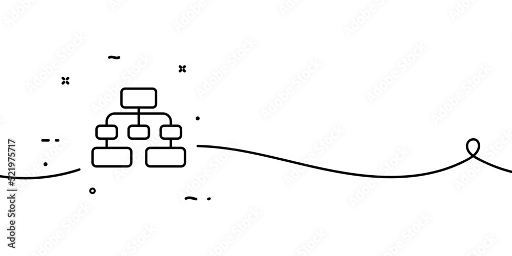 Hierarchy diagram line icon. Organizational chart, presentation ...