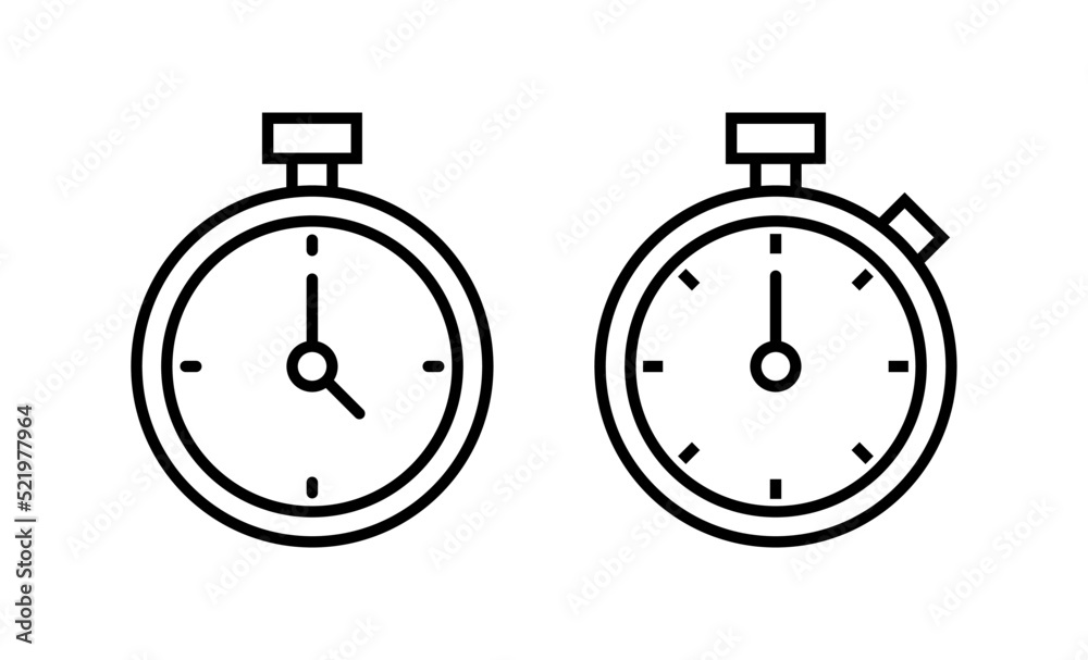Stopwatch Icon Vector Timer Sign And Symbol Countdown Icon Period Of Time Stock Vector