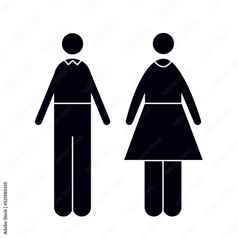 Wc toilet pictogram sign icon. Woman, man figure silhouette lavatory ...