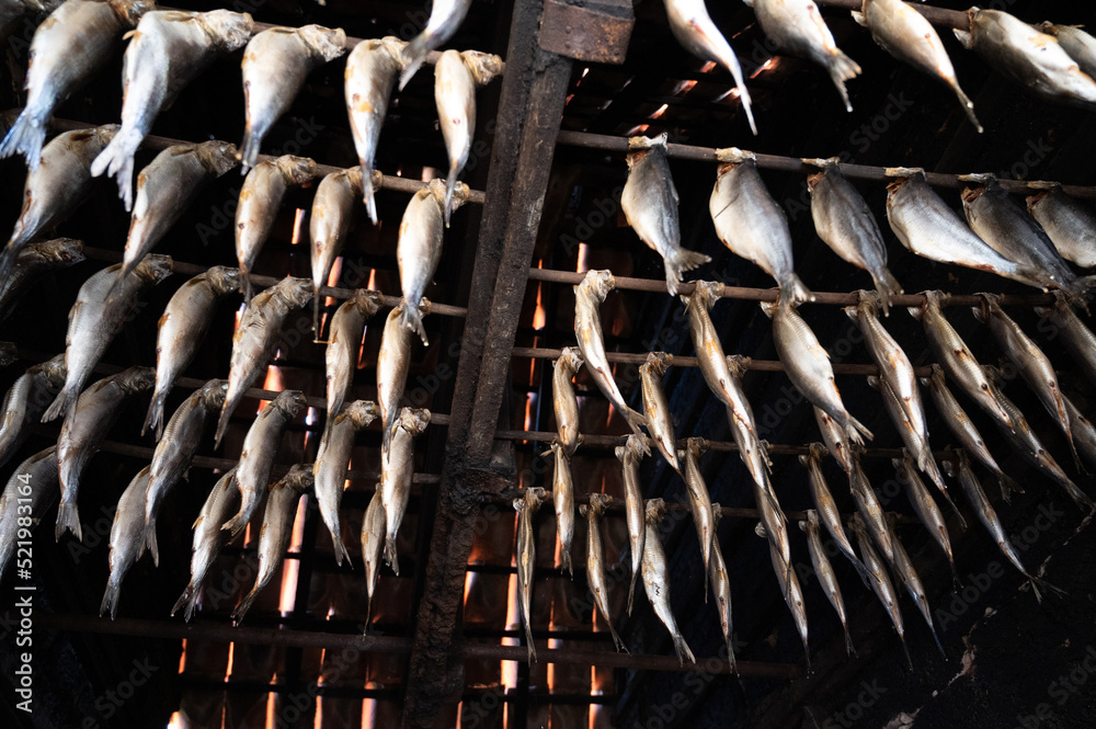 Old traditional Dutch smokehouse in fisherman's village in Horth ...