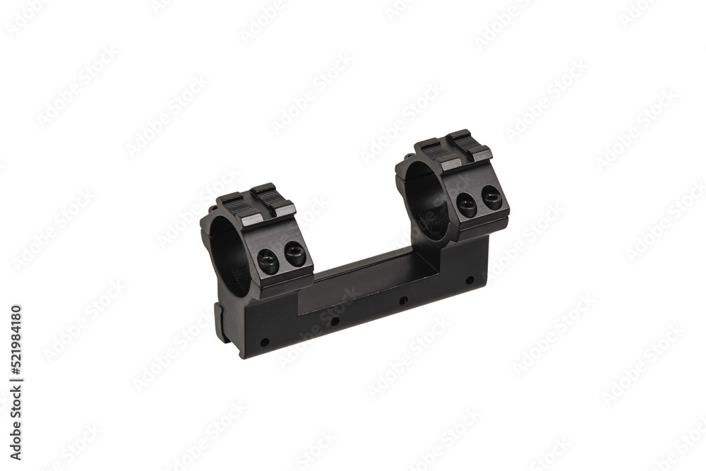 Quick disconnect mount made for holding a scope on a rifle isolated on ...