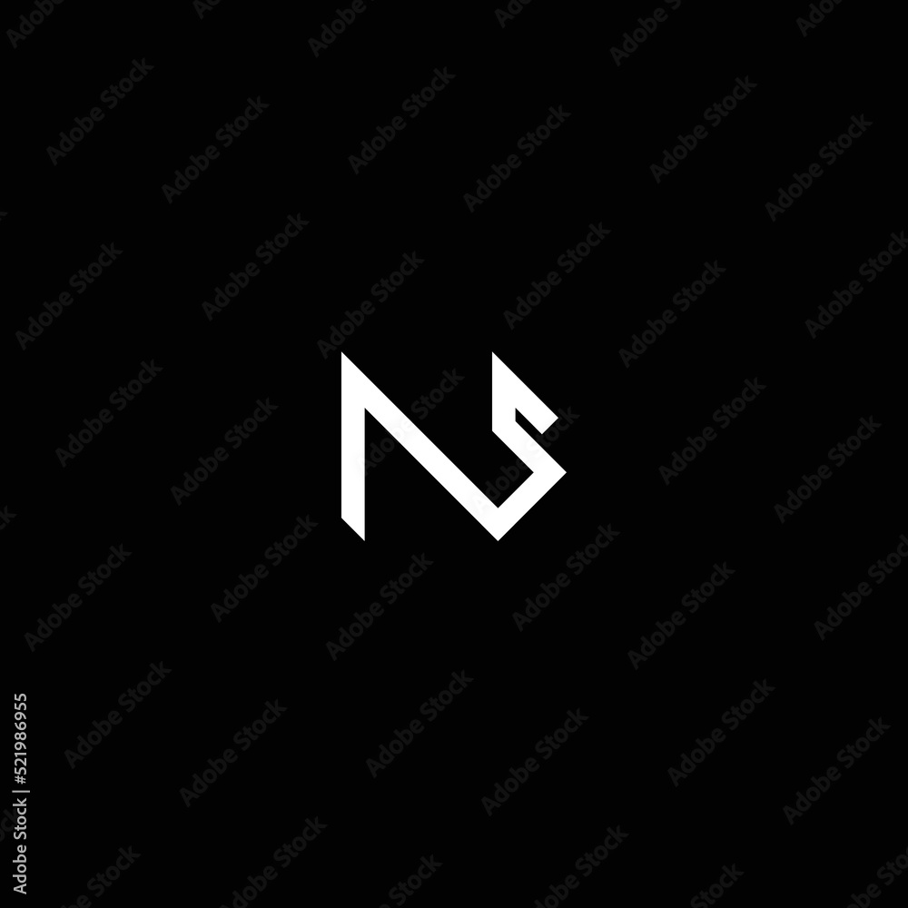 Vetor de NS NS Logo Design, Creative Minimal Letter NS NS Monogram do ...