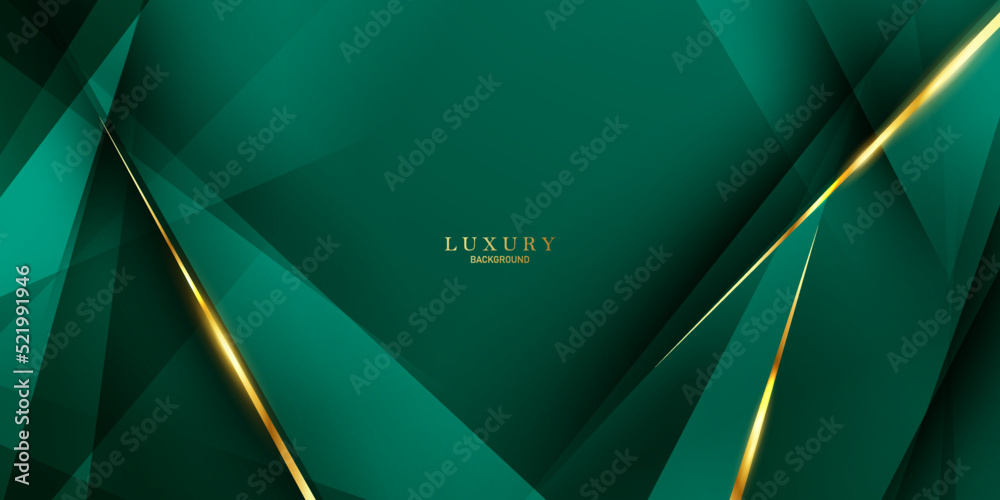 Green Abstract Background Design With Elegant Golden Elements Vector Illustration Stock Vector