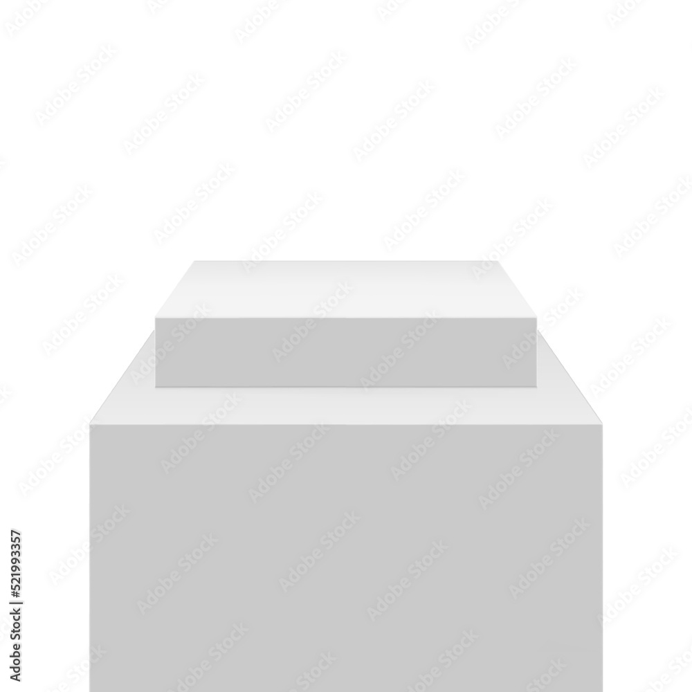 Podium block cubes exposition, empty cube box. Vector square realistic ...