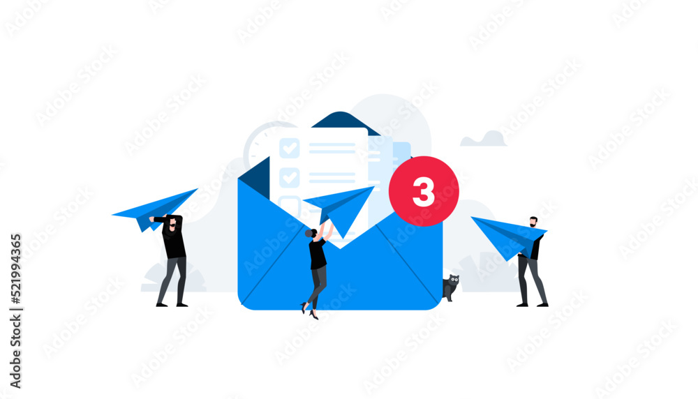 New email notification. Conceptual vector illustration. Social network ...