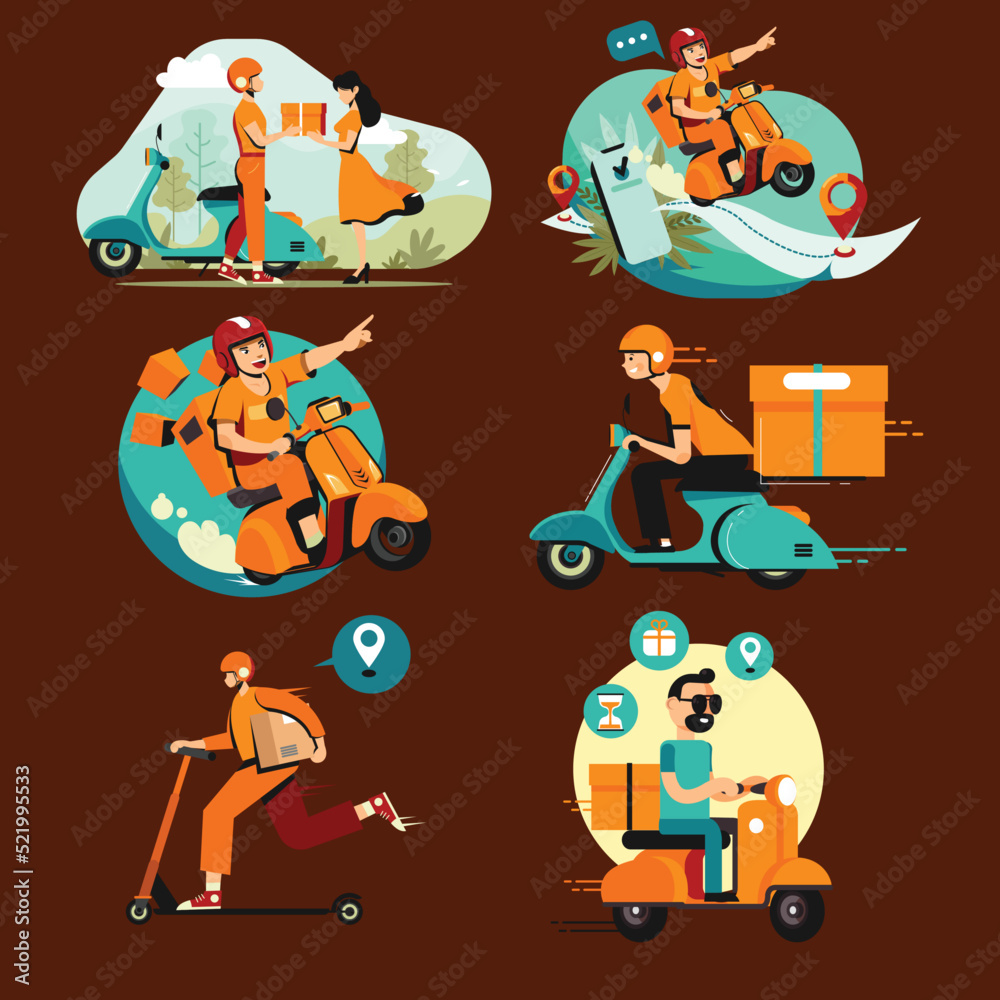 shipper icons cartoon characters design Stock Vector | Adobe Stock