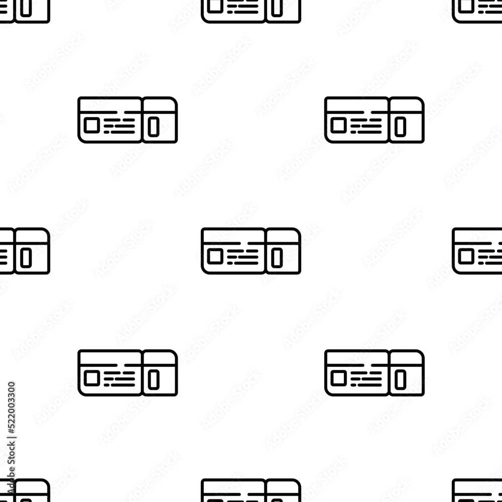 Boarding Pass Icon Pattern Seamless Boarding Pass Pattern On White Background Stock Vector
