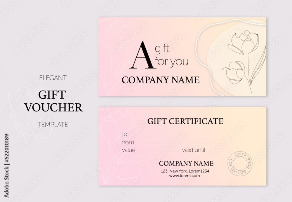 Set of modern gift cards template. Modern style beige vector ...