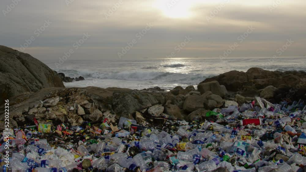 Plastic Bottles Dumped Ocean Shore Waste Environmental Disaster ...