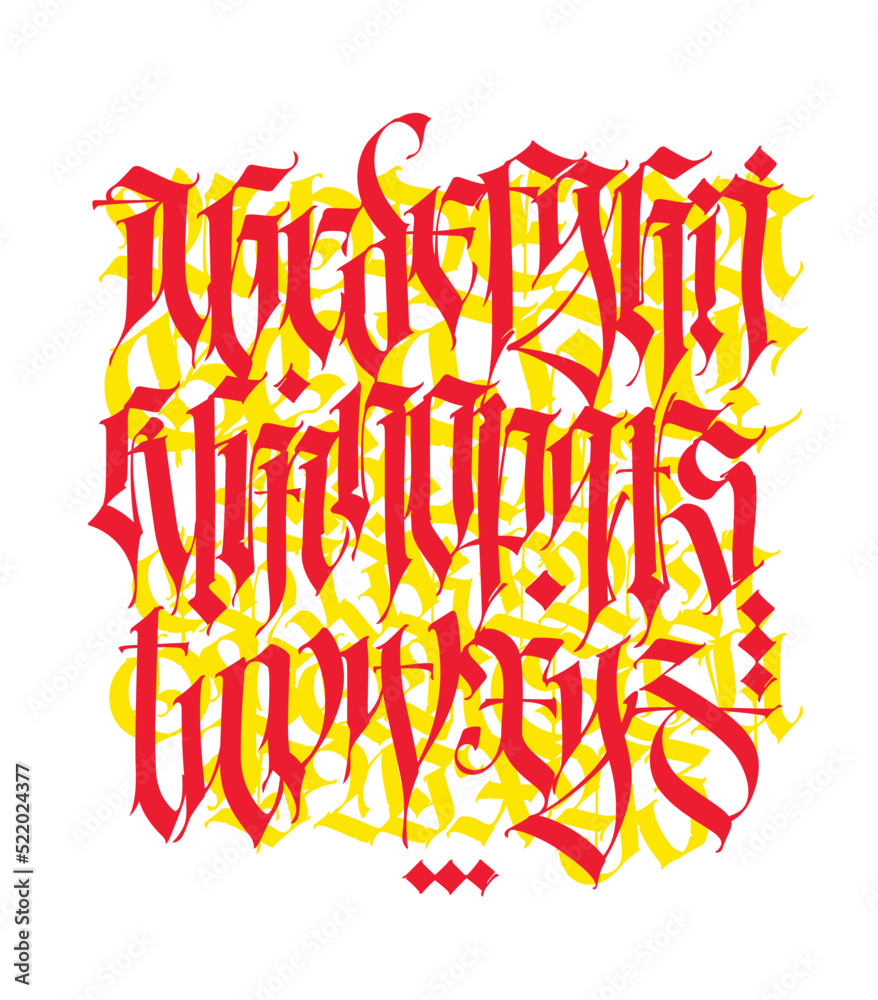 Pattern of Latin letters. Vector. English alphabet. Medieval european ...