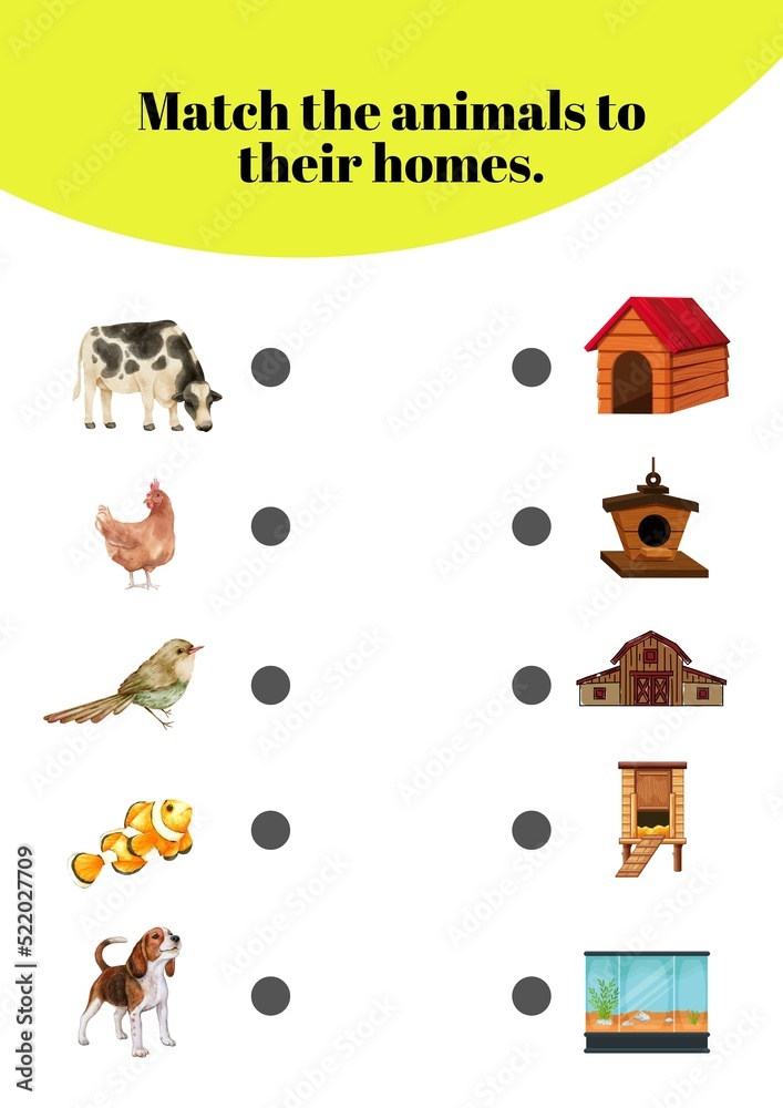Match the animals and its home kids general knowledge activity for ...